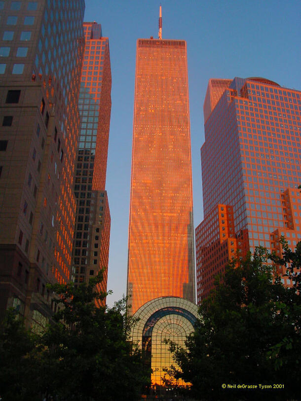Sunset on the World Trade Center | AMNH
